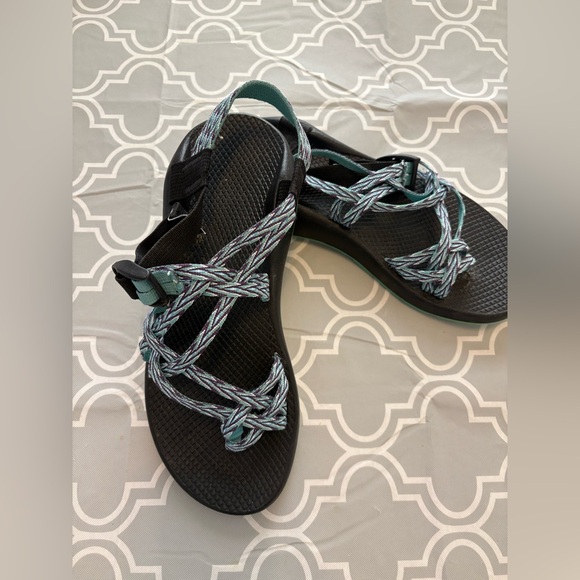 Chaco | Shoes | Chaco Z2 Sandal Strappy Blue Green Hiking Outdoor ...
